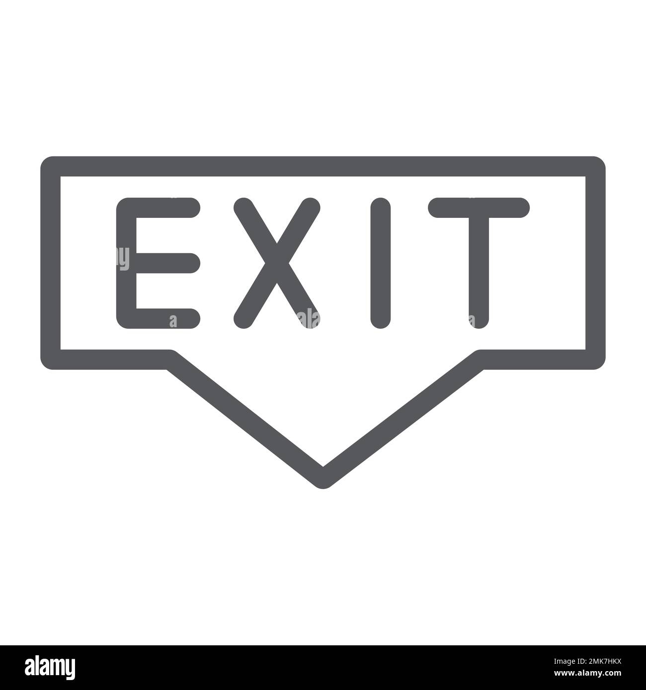 Exit line icon, emergency and doorway, evacuation sign, vector graphics ...