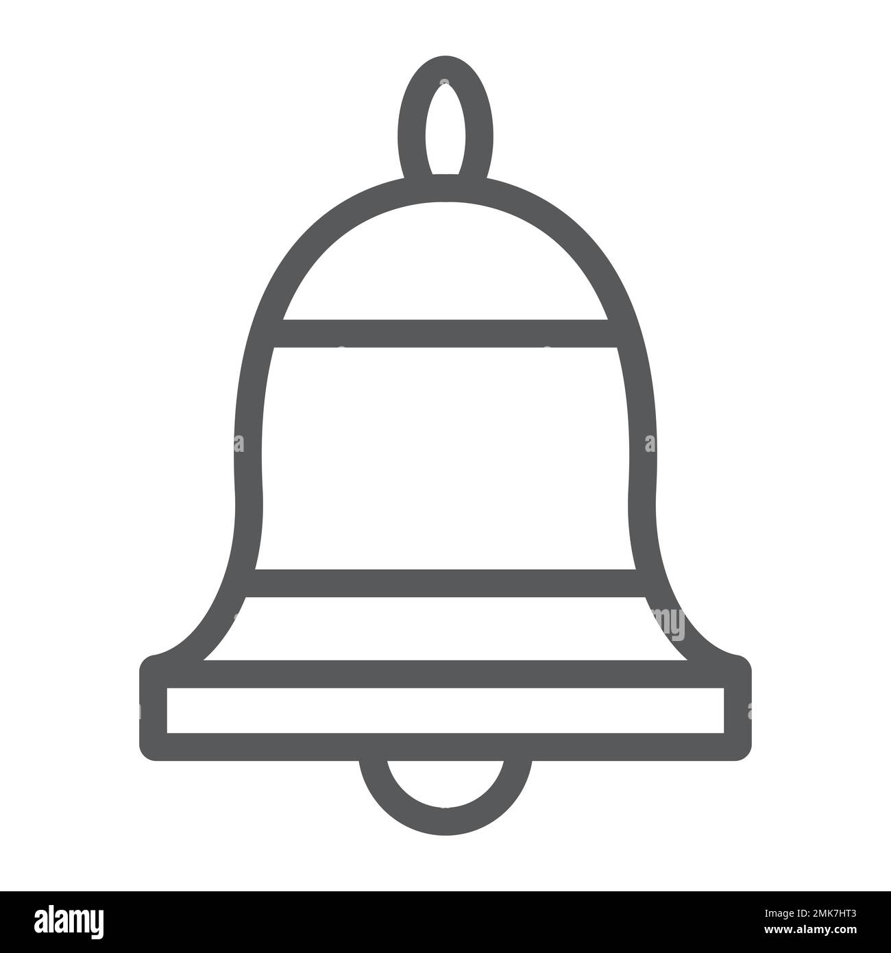 Bell line icon, ring and alert, alarm sign, vector graphics, a linear ...