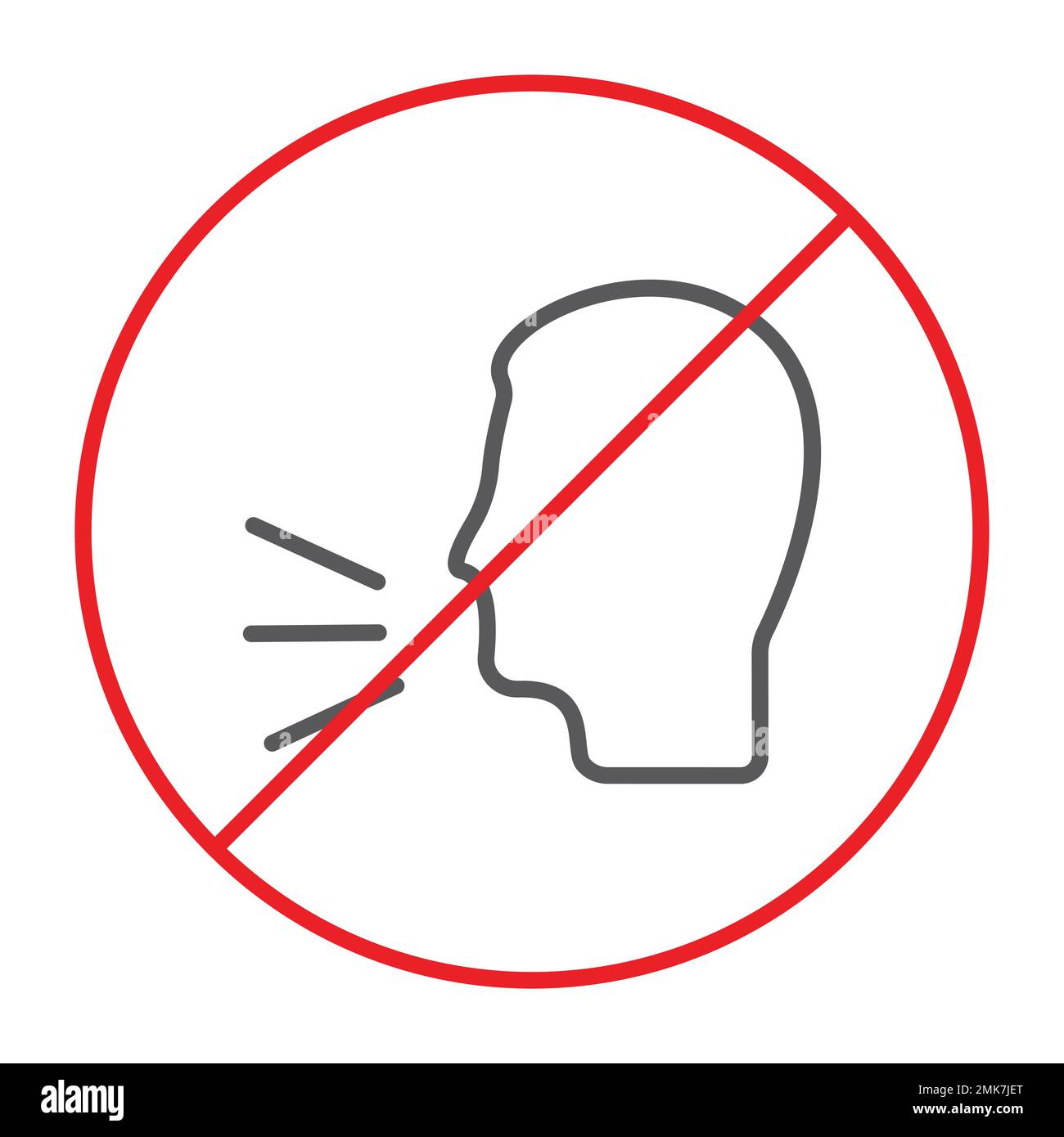 No talking thin line icon, prohibited and warning, do not speak sign ...