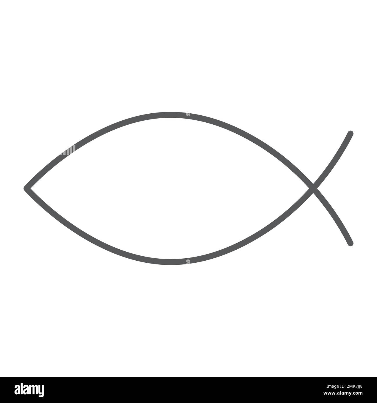 Christian fish thin line icon, religious and symbol, jesus fish sign ...