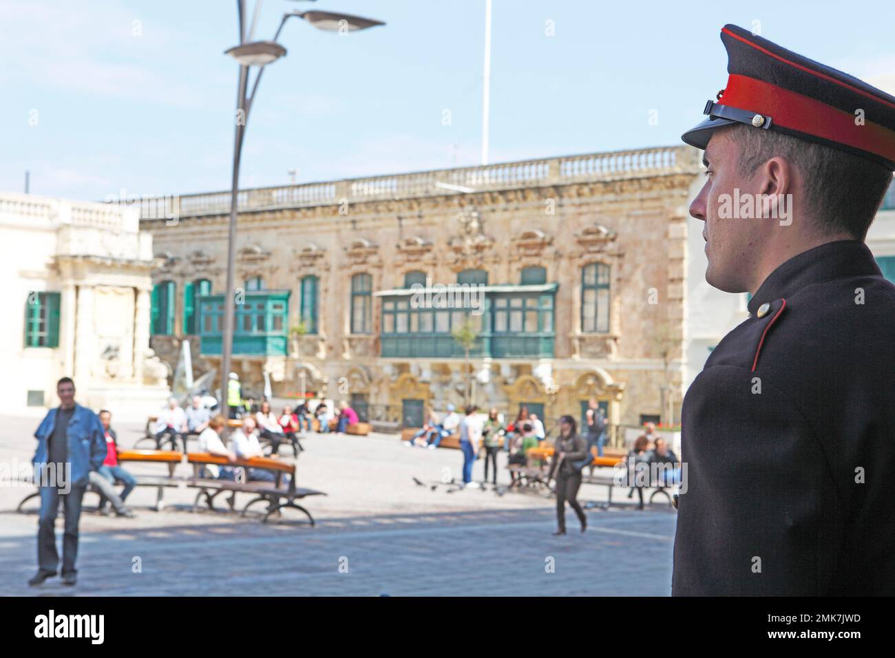 Guard at the Grand Masters Palace at Misrah San Gorg, Valetta, Malta ...