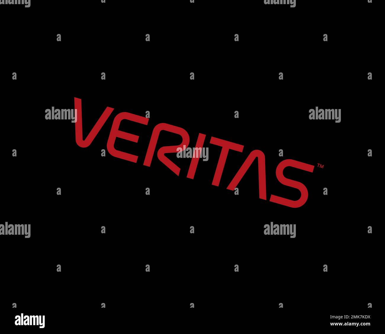 Veritas Technologies, rotated, black background, logo, brand name Stock ...