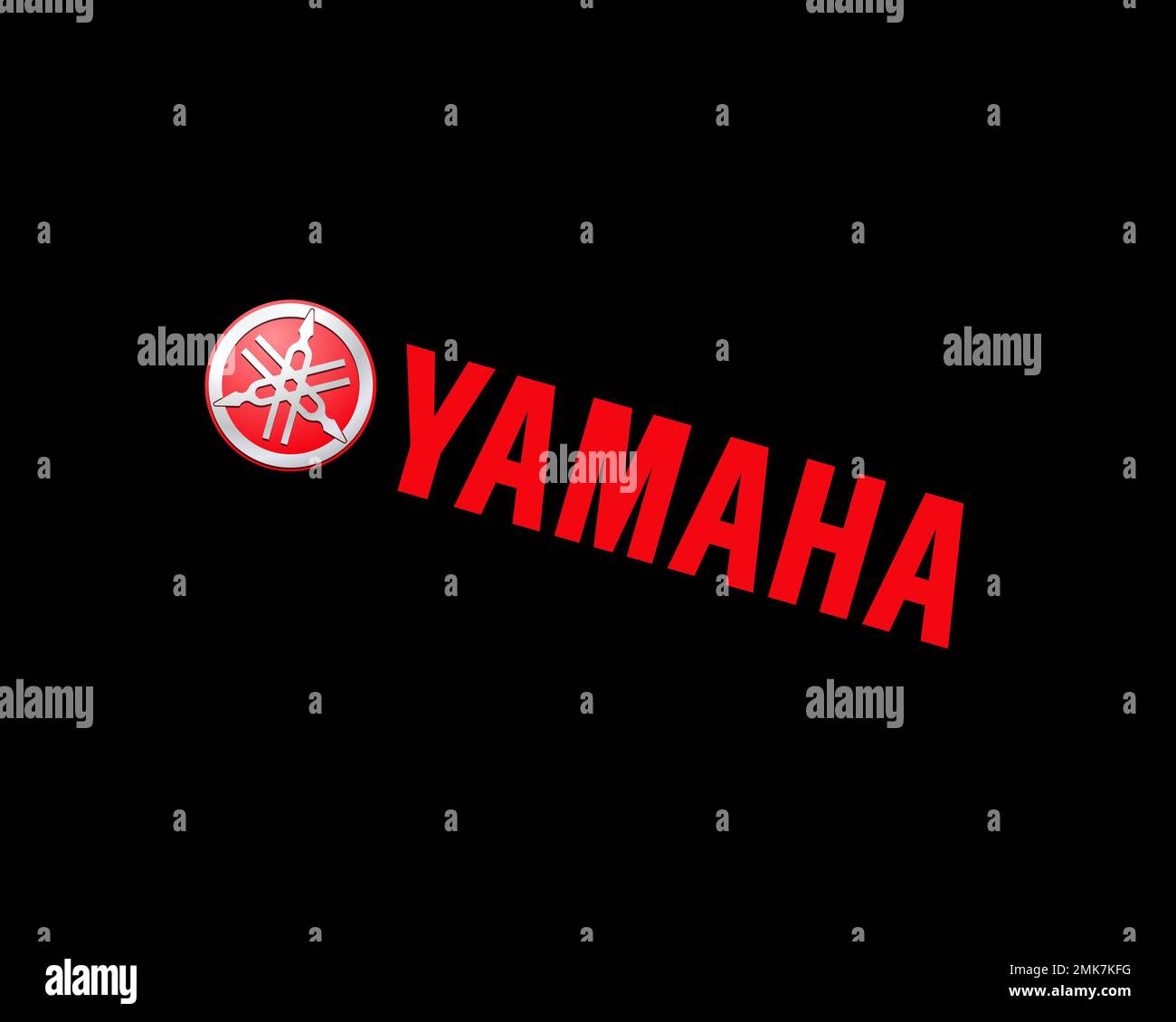 Yamaha Motor Company, rotated, black background, logo, brand name Stock ...