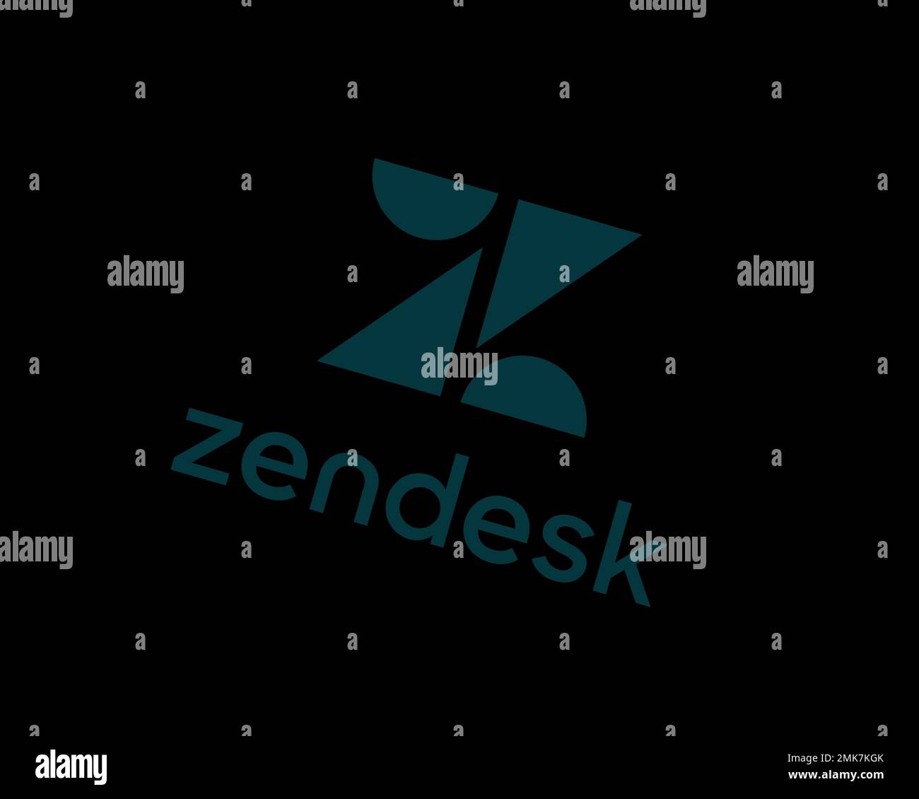 Zendesk, rotated, black background, logo, brand name Stock Photo - Alamy