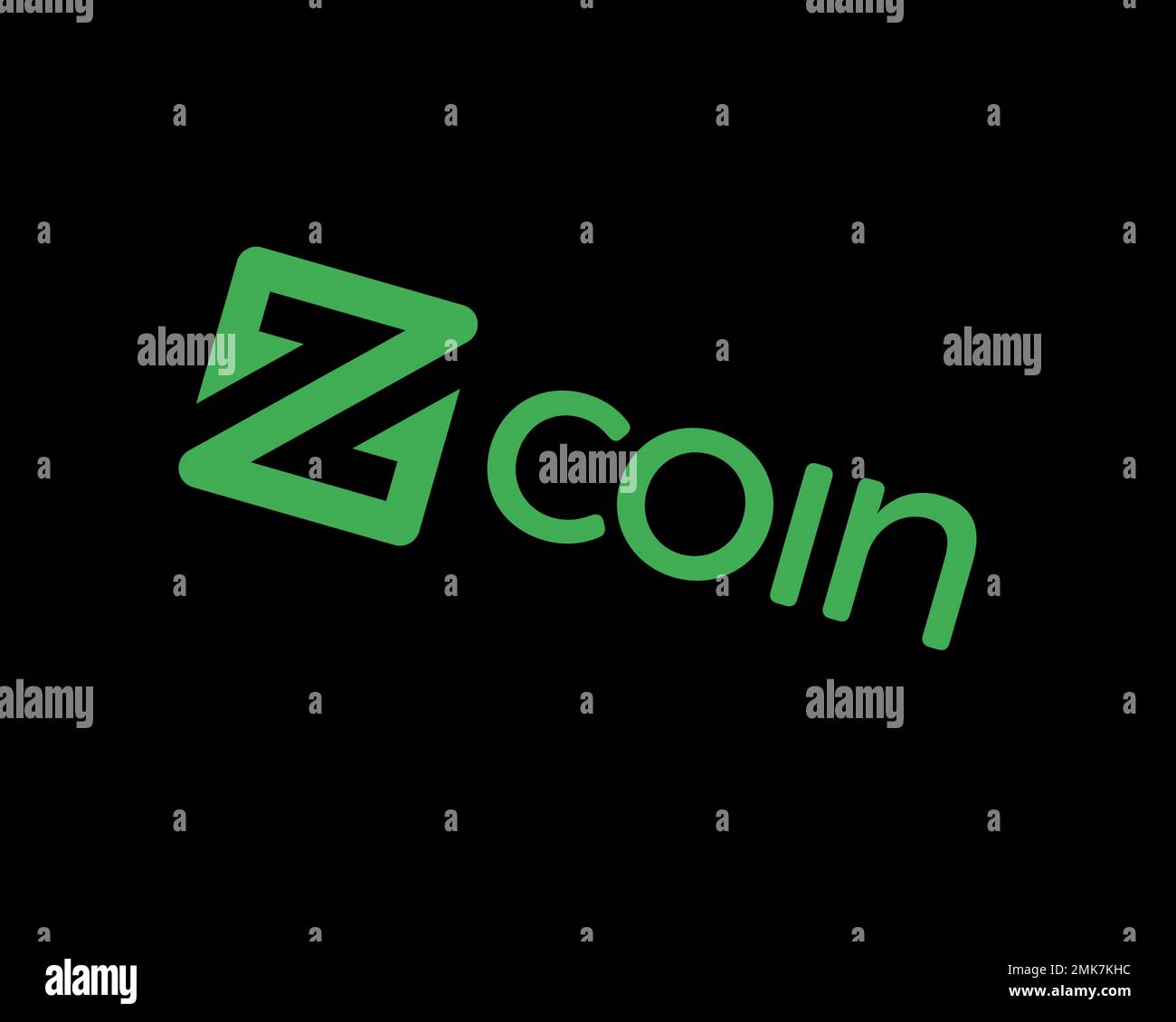 Zcoin, rotated, black background, logo, brand name Stock Photo - Alamy