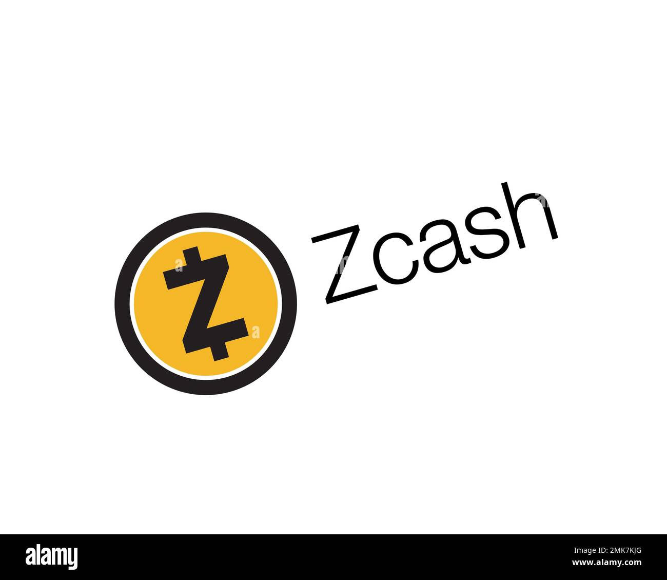 Zcash, Rotated, White background, Logo, Brand name Stock Photo - Alamy