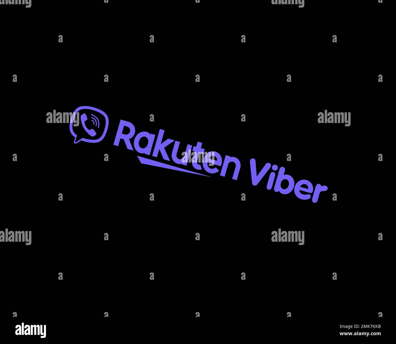 Viber Purple, rotated, black background, logo, brand name Stock Photo ...