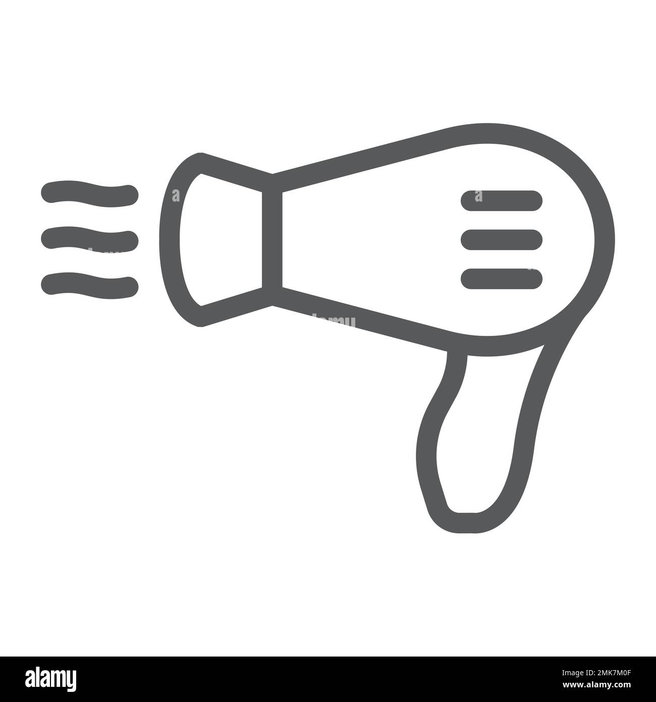 Hair dryer line icon, barber and hairstyle, blow dryer sign, vector ...