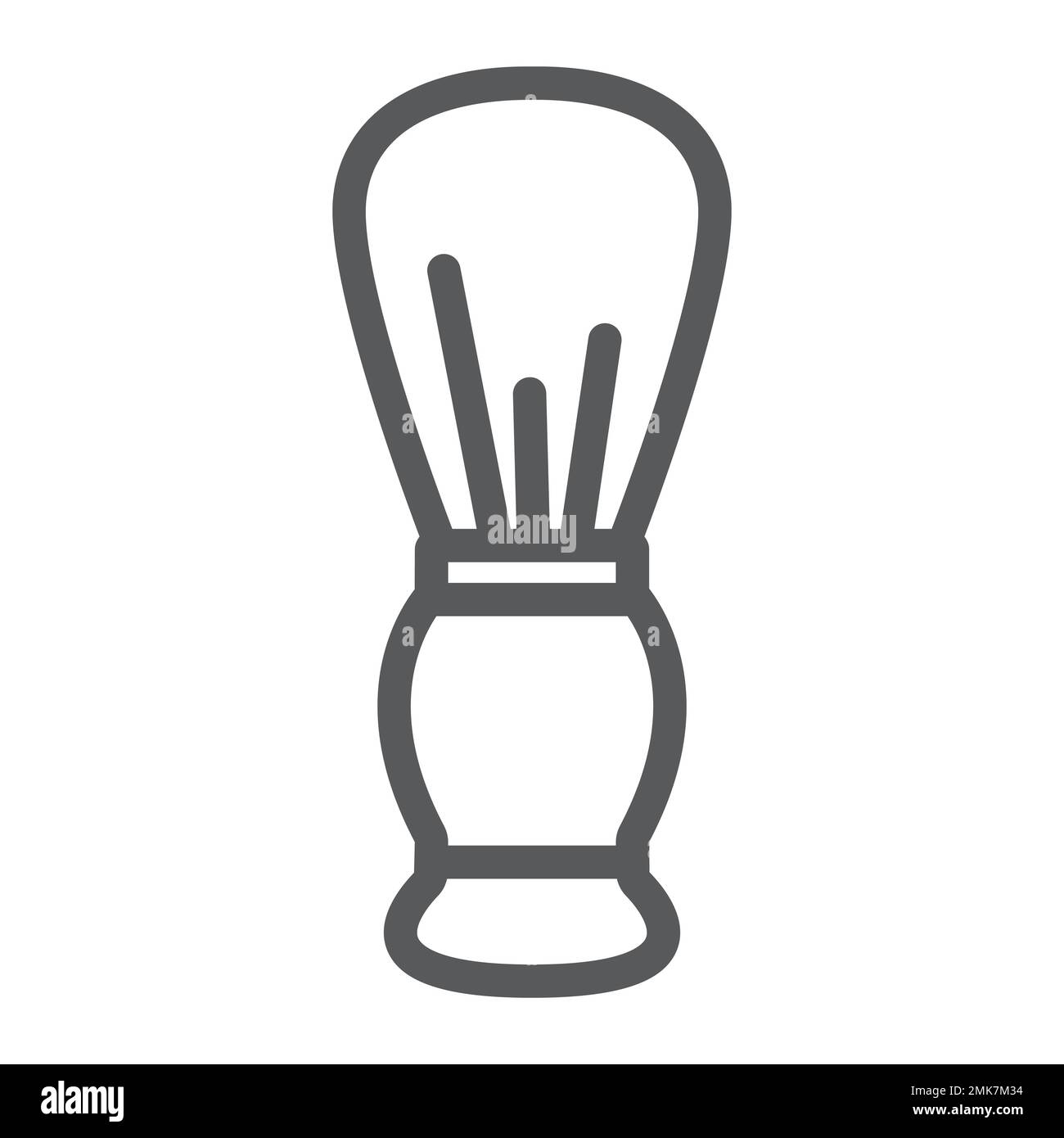 Shave brush line icon, barber and hairstyle, barber brush sign, vector ...