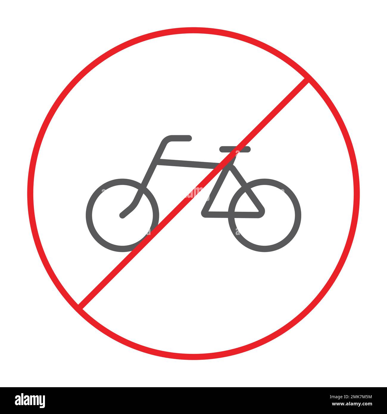 No bicycle thin line icon, prohibited and regulation, no cycle sign ...