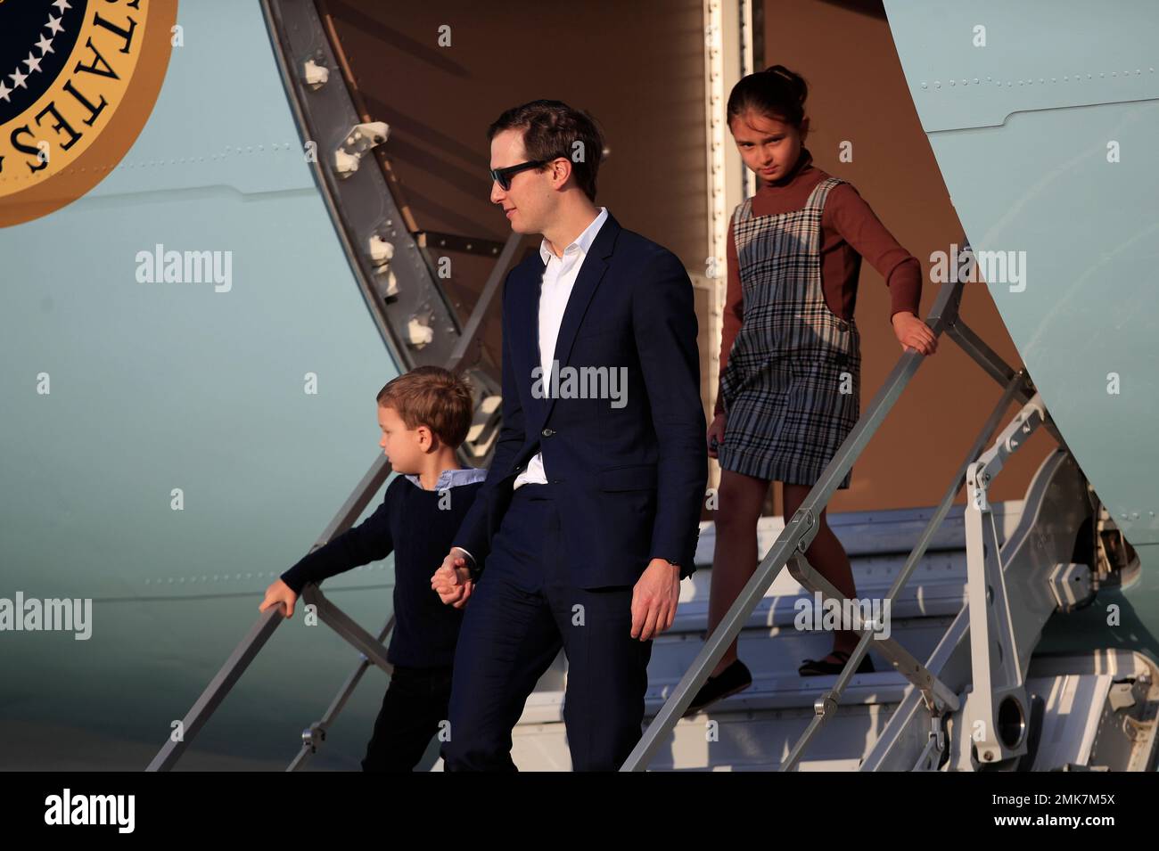 White House senior adviser Jared Kushner with his son Joseph Kushner ...