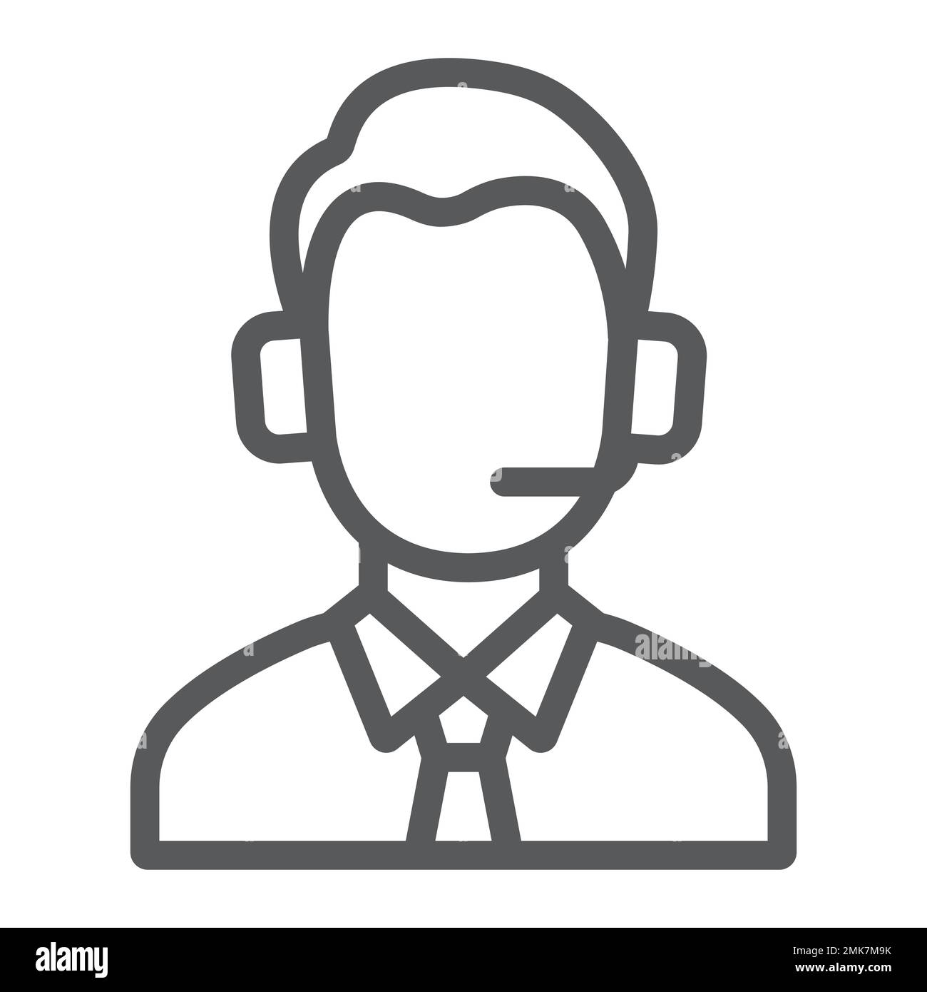 Soccer Commentator Line Icon Sport And Announce Match Commentator