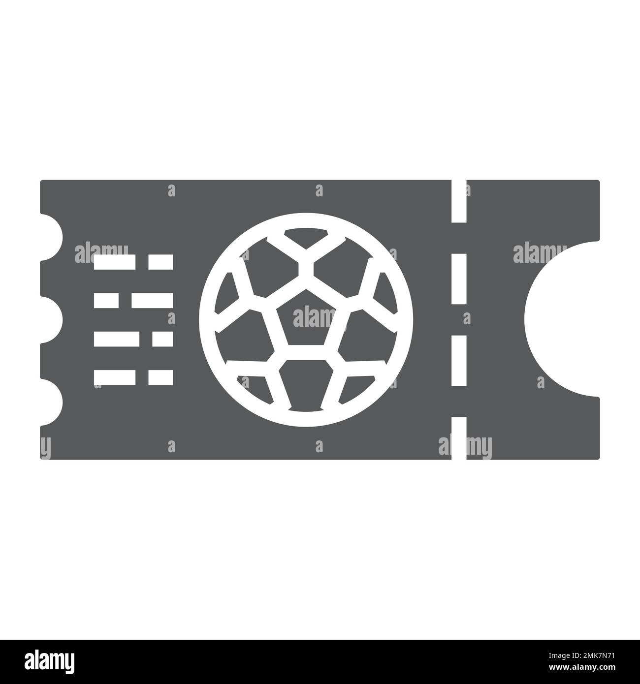 Soccer ticket glyph icon, game and play, football ticket sign, vector ...