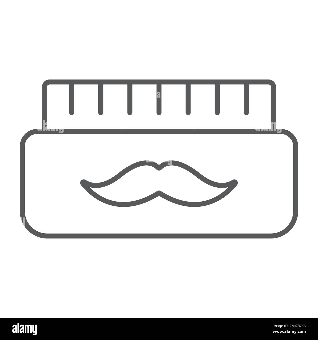 Barber gel thin line icon, container and barber, mustache gel sign ...