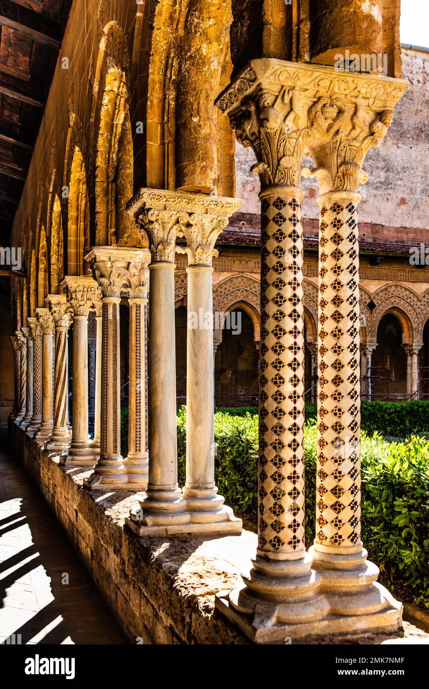 Cloister with 228 differently designed double columns, capitals with ...