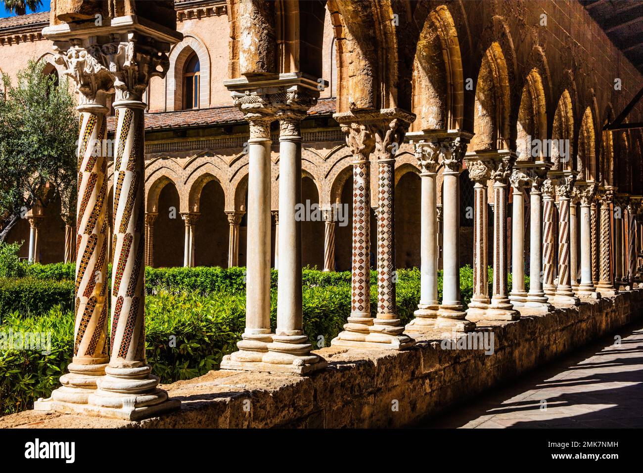 Cloister with 228 differently designed double columns, capitals with ...