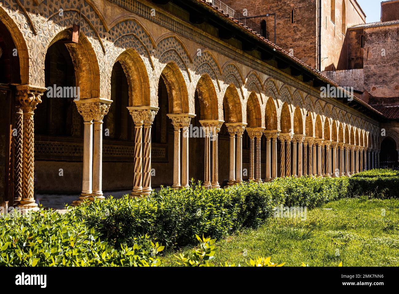 Cloister with 228 differently designed double columns, capitals with ...
