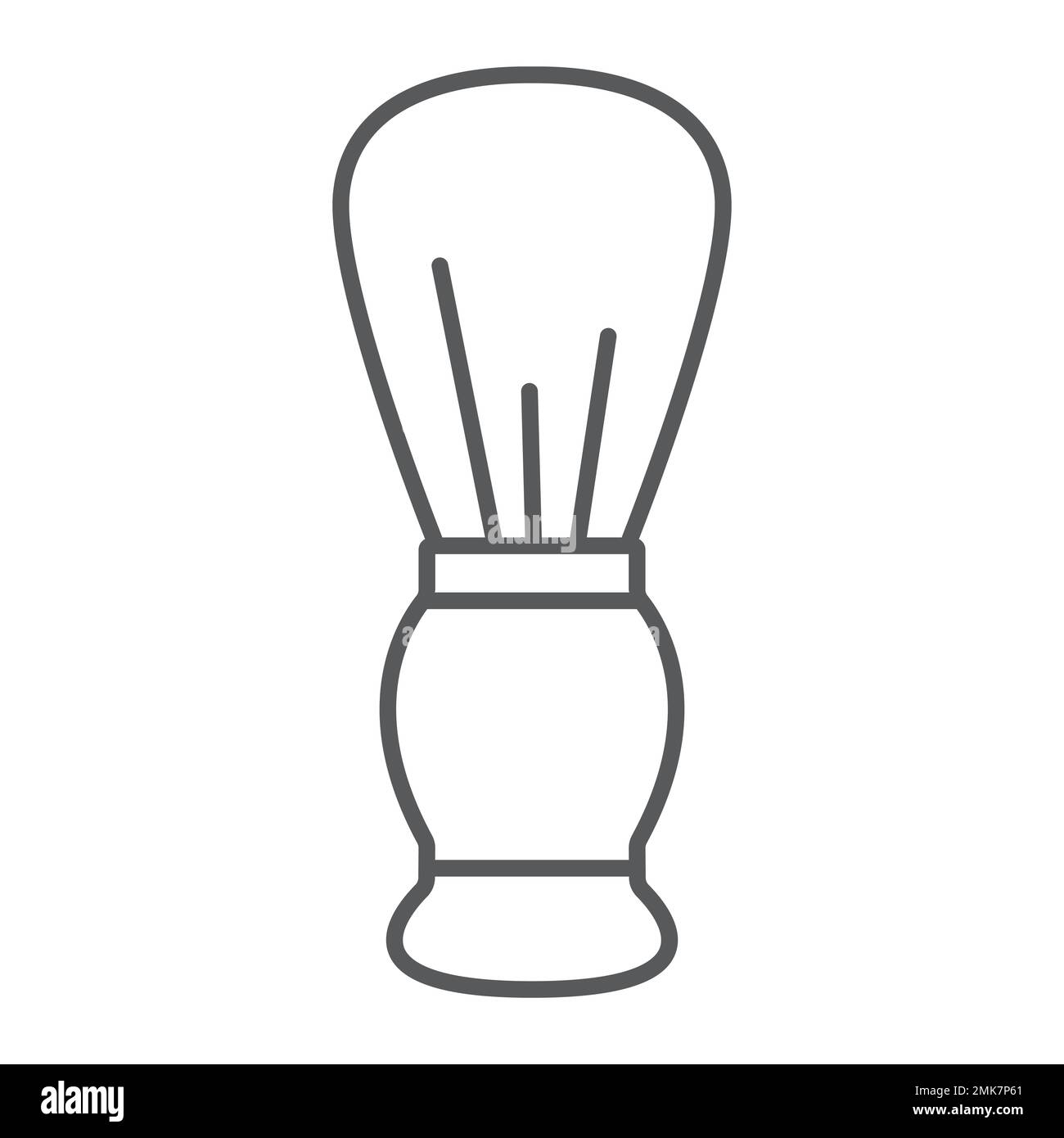 Shave brush thin line icon, barber and hairstyle, barber brush sign ...