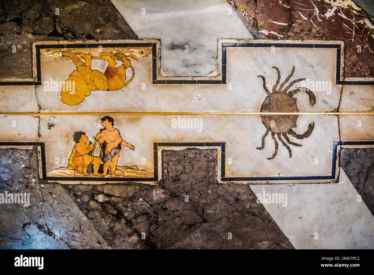 Meridian line with 12 zodiac constellations to read the position of the ...