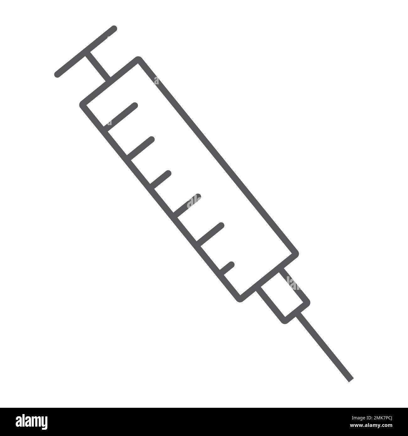 Syringe thin line icon, medicine and injection, needle sign, vector ...