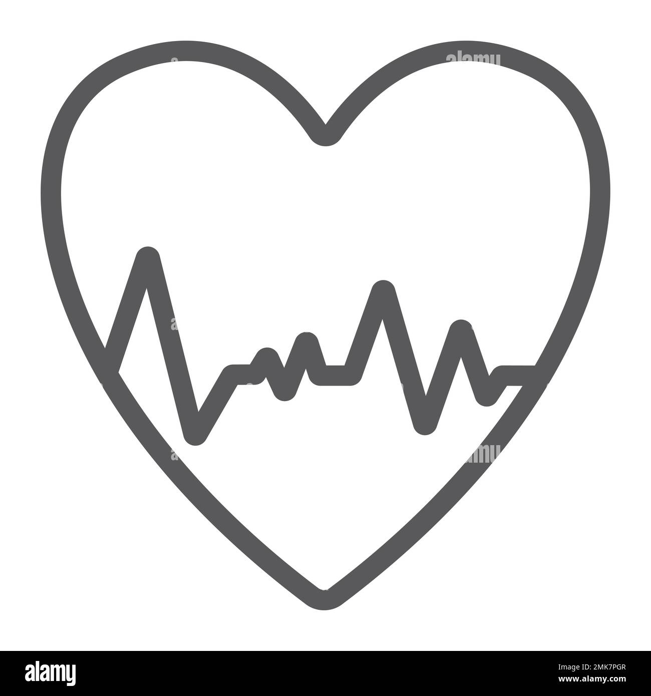 Heartbeat line icon, ecg and cardiology, heart cardiogram sign, vector ...