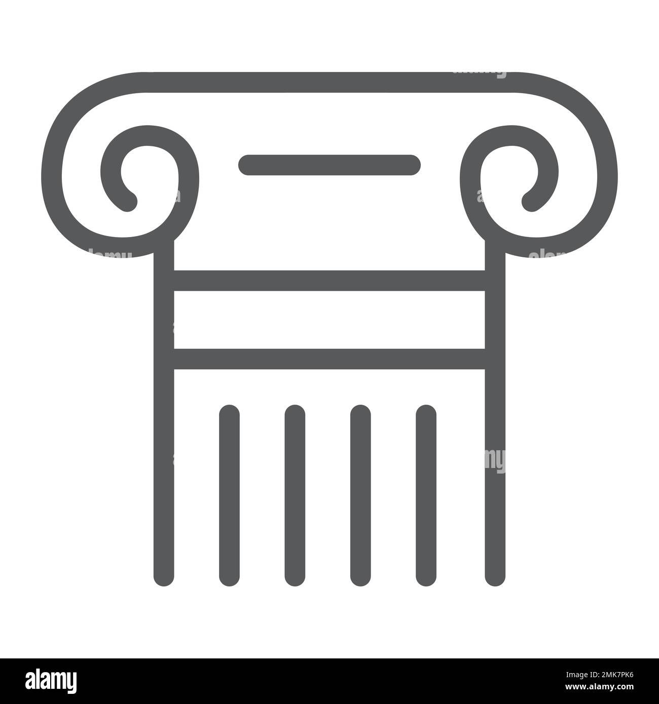 Greek column line icon, pillar and antique, legality sign, vector ...