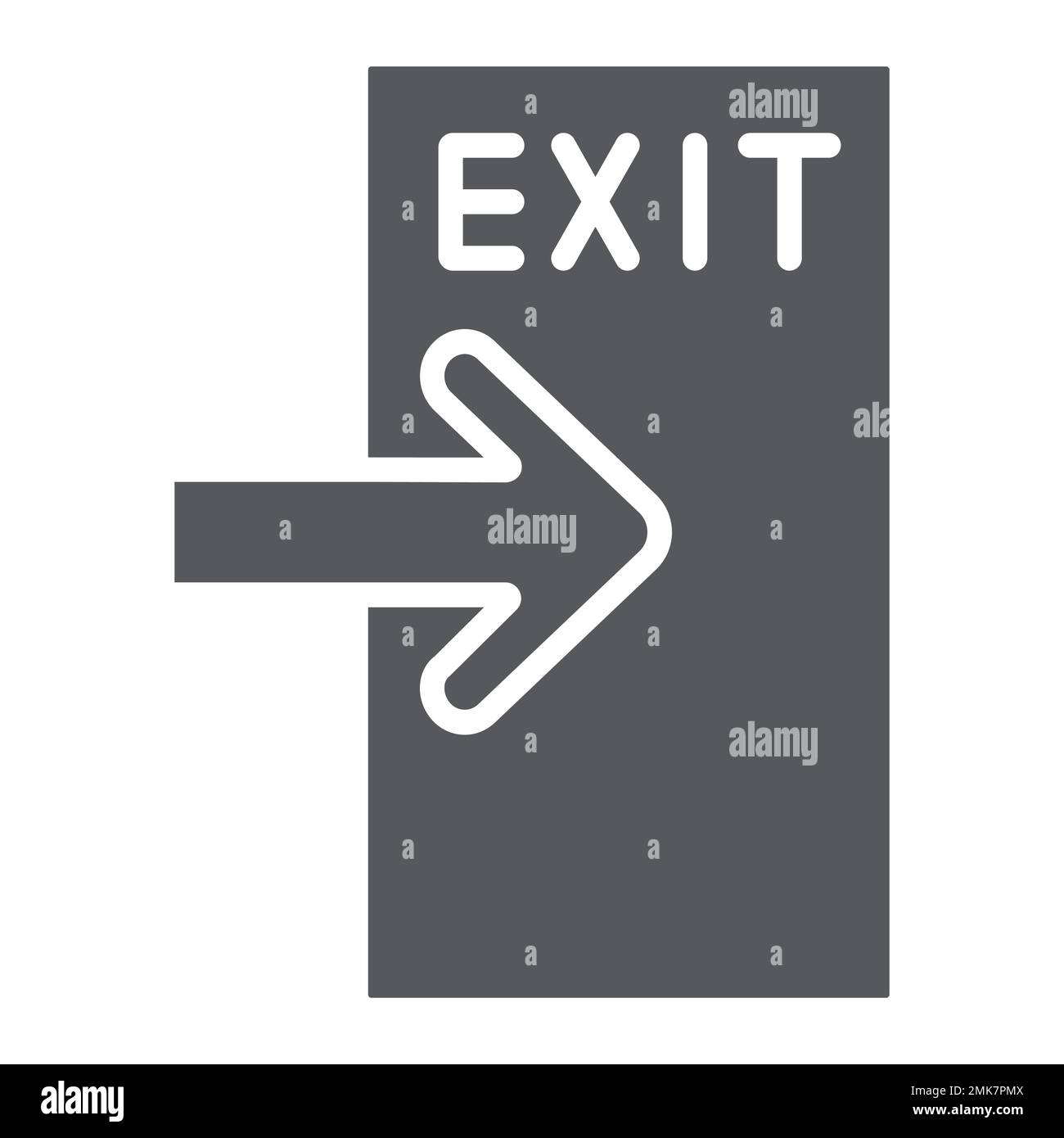 Exit glyph icon, evacuate and emergency, output sign, vector graphics ...