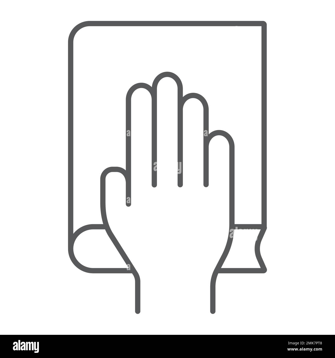 Honestly thin line icon, truth and trust, palm on book sign, vector ...