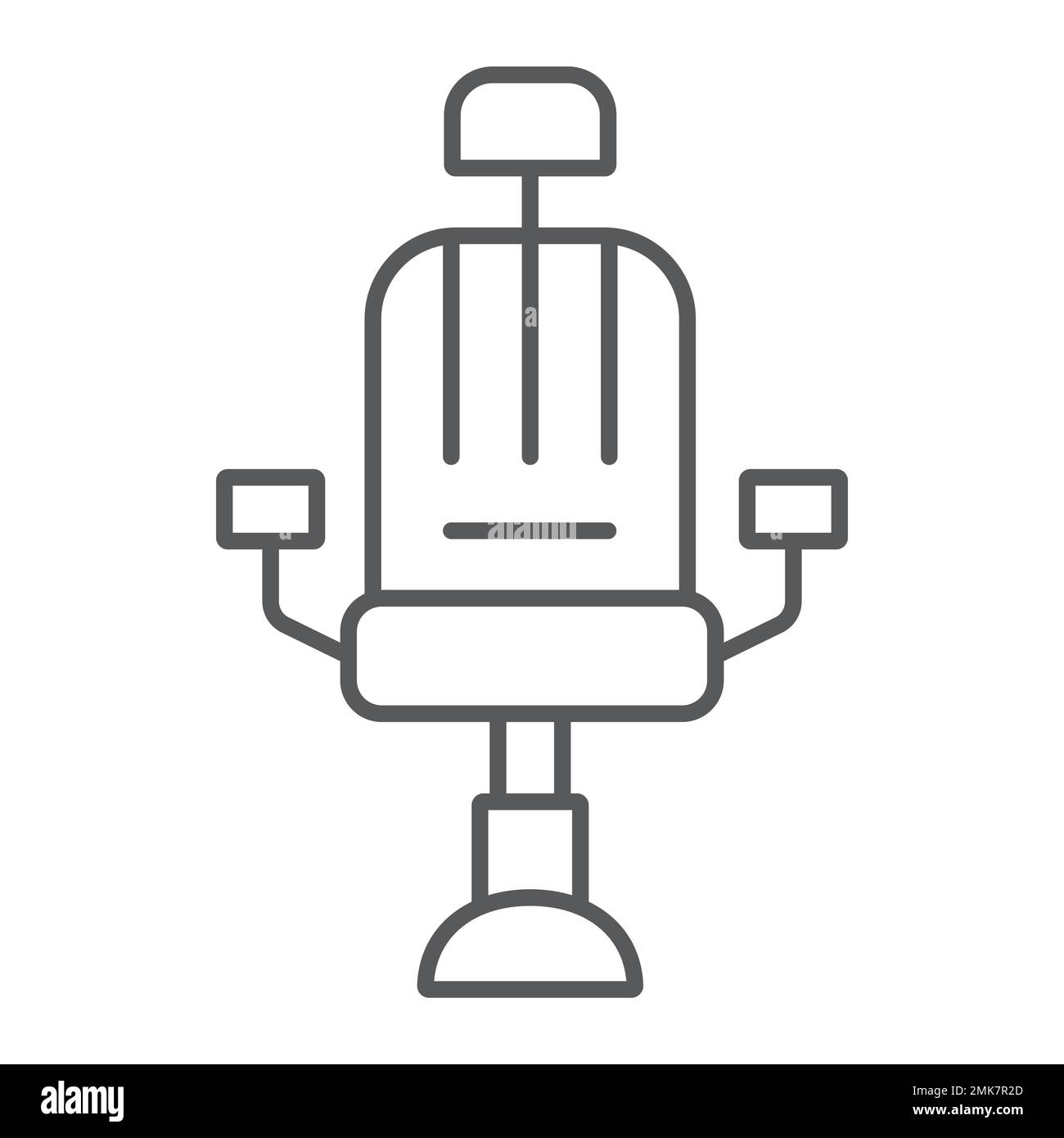 Barber chair thin line icon, barber and interior, arm chair sign ...