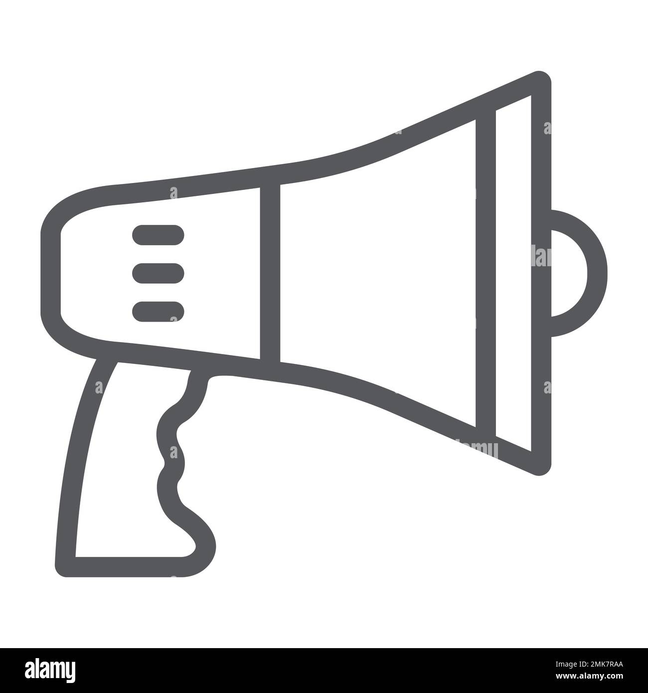 Megaphone line icon, announcement and loudspeaker, bullhorn sign ...