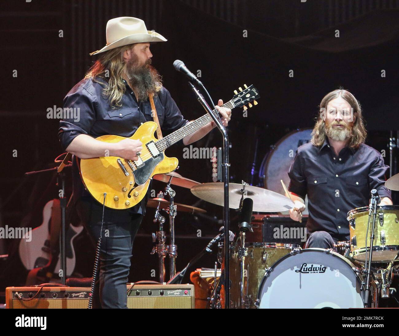 Chris Stapleton performs as the opener for George Strait at Mercedes ...