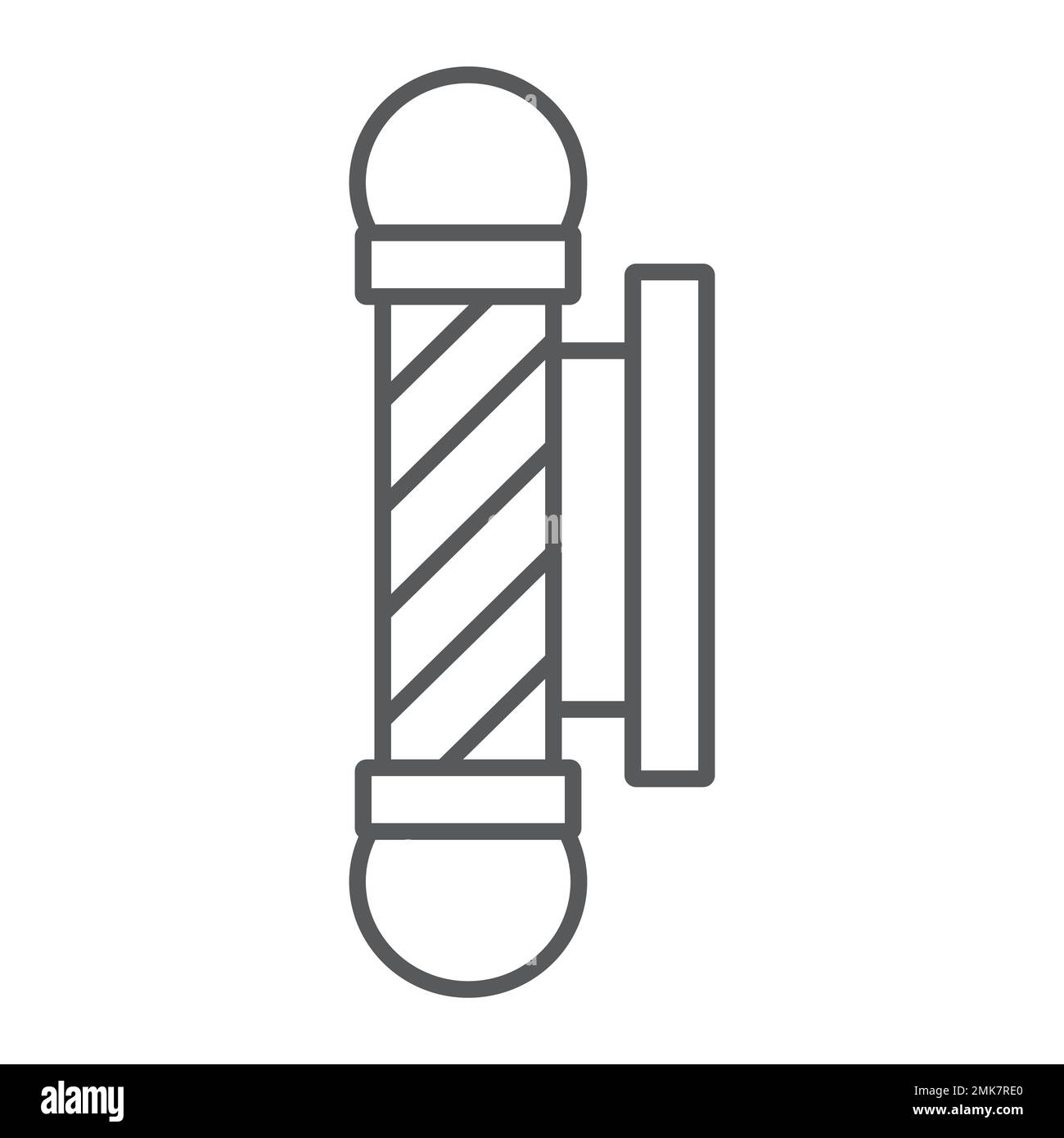 Barber pole thin line icon, salon and sign, barber shop sign, vector ...