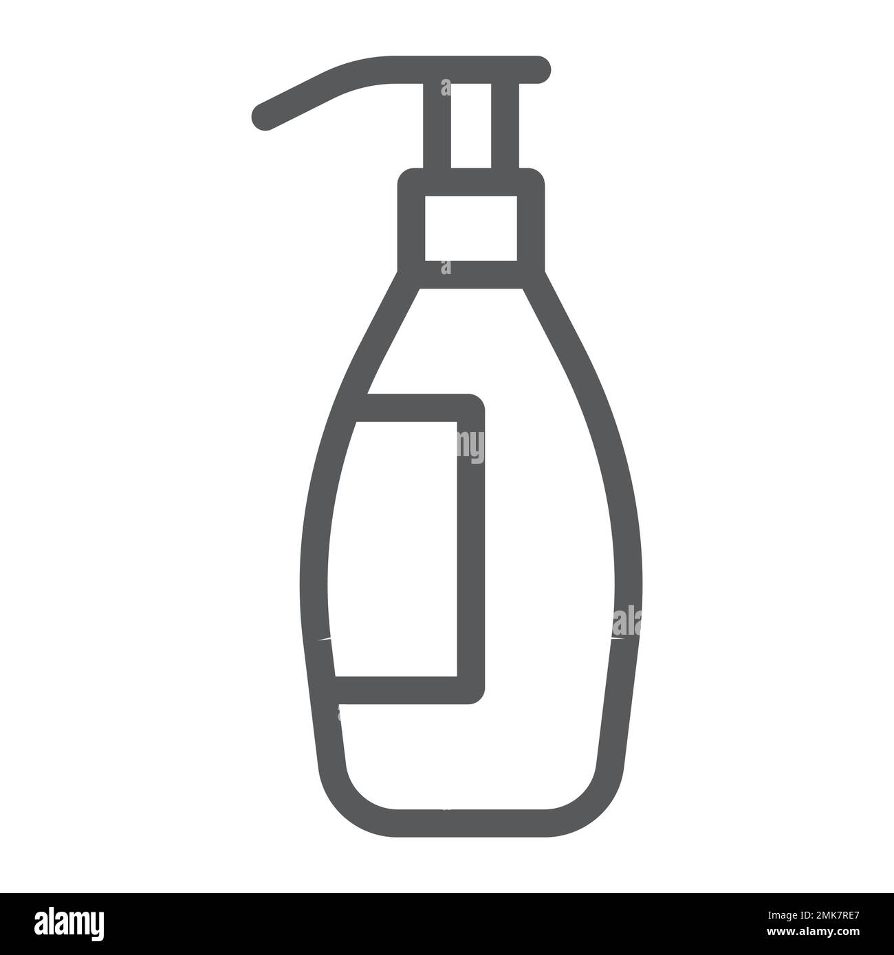 Shampoo line icon, container and beauty, bottle sign, vector graphics ...