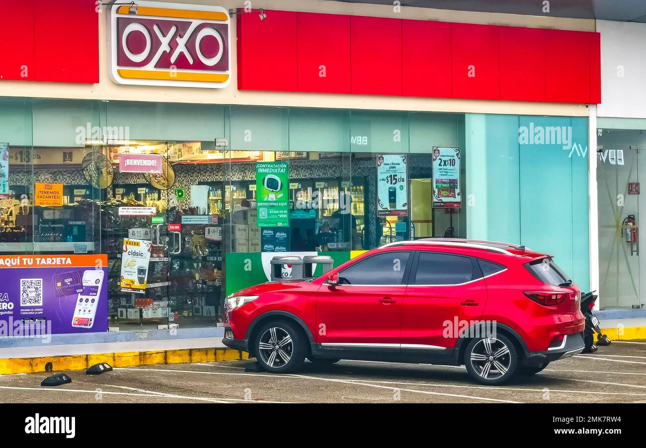 Puerto Escondido Oaxaca Mexico 2022 Oxxo supermarket shop store at the ...