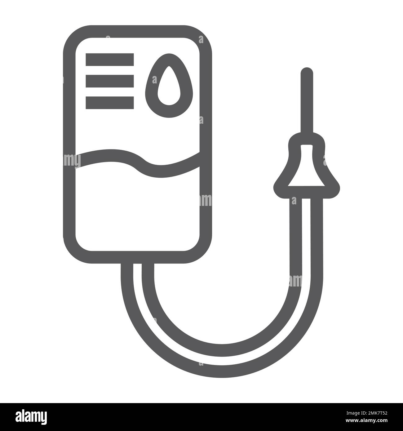 Blood pack line icon, medicine and donation, blood bag sign, vector ...