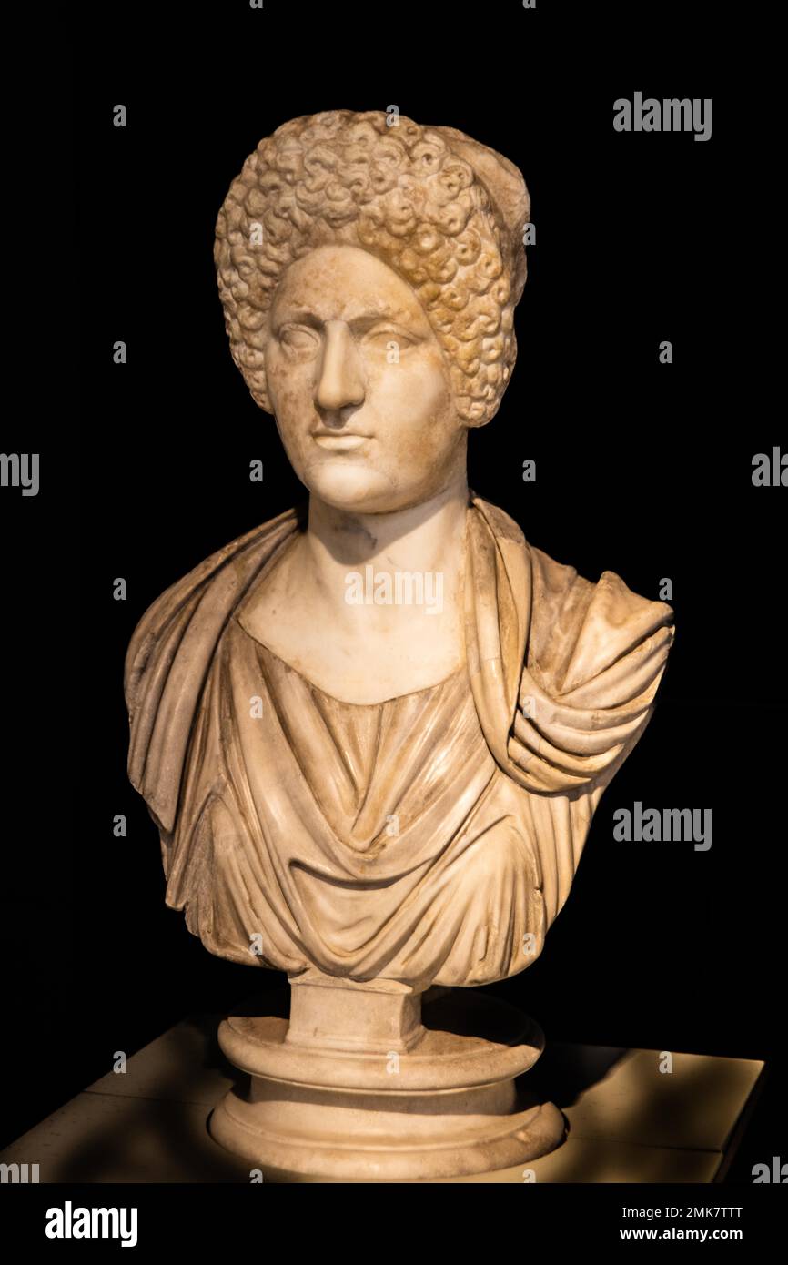 Bust of Domizia Longina, woman of the Roman Emperor Domitian 1st ...