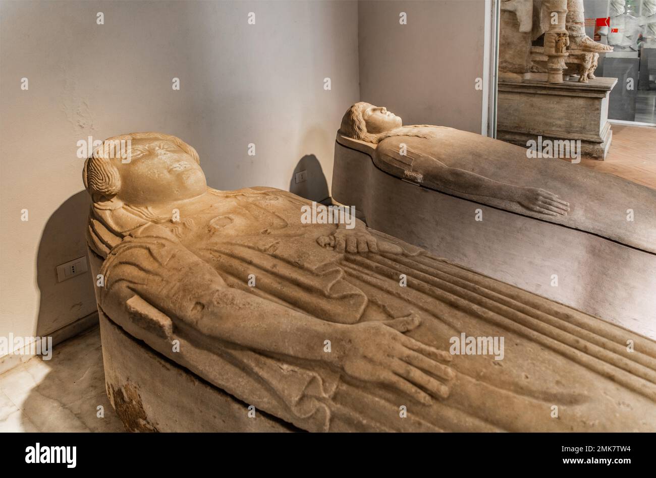 Monumental Phoenician marble sarcophagus in human form from 500 BC ...