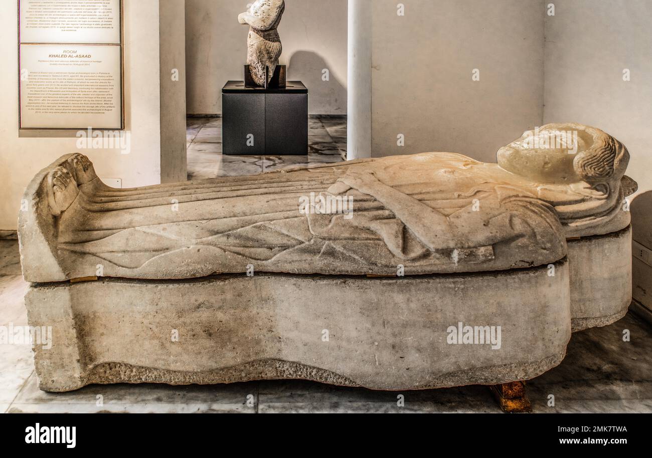 Monumental Phoenician marble sarcophagus in human form from 500 BC ...