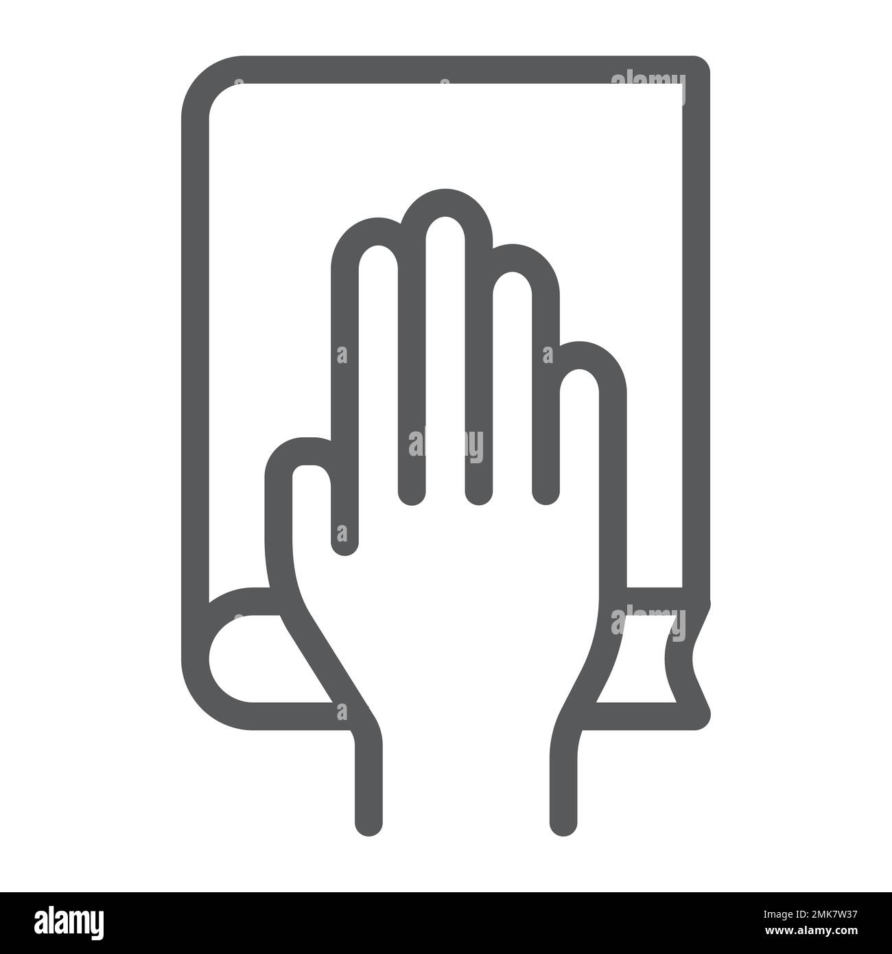 Honestly line icon, truth and trust, palm on book sign, vector graphics ...