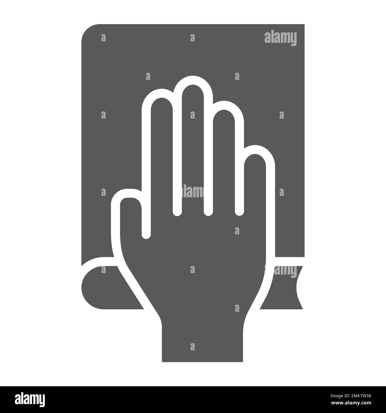 Honestly glyph icon, truth and trust, palm on book sign, vector ...