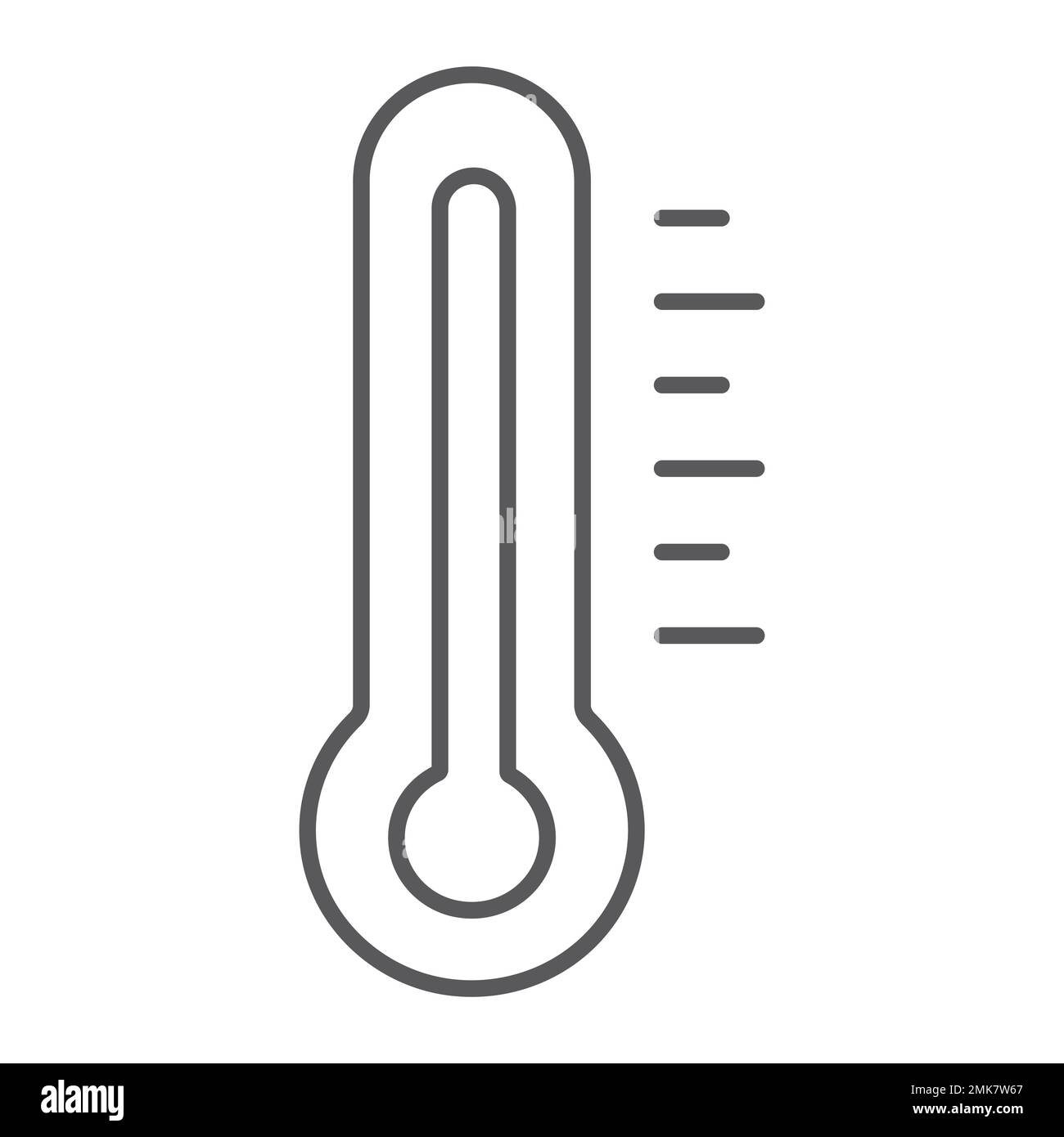 Thermometer thin line icon, medicine and temperature, measurement tool ...