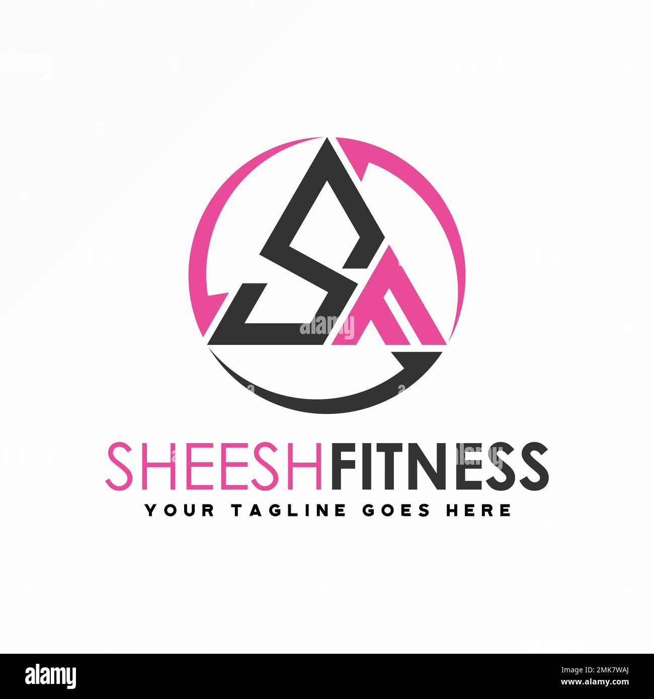 Letter or word SF font like triangle in arrow circle image graphic icon logo design abstract ...