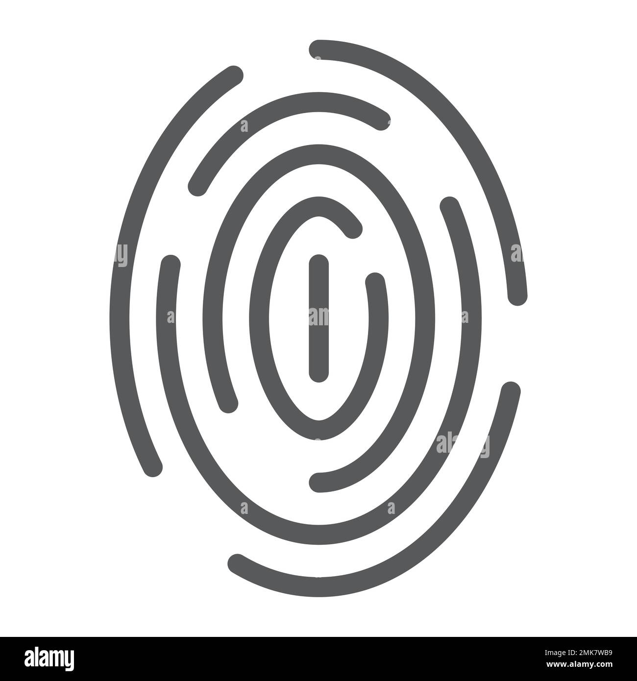 Fingerprint line icon, scan and thumbprint, id sign, vector graphics, a linear pattern on a ...