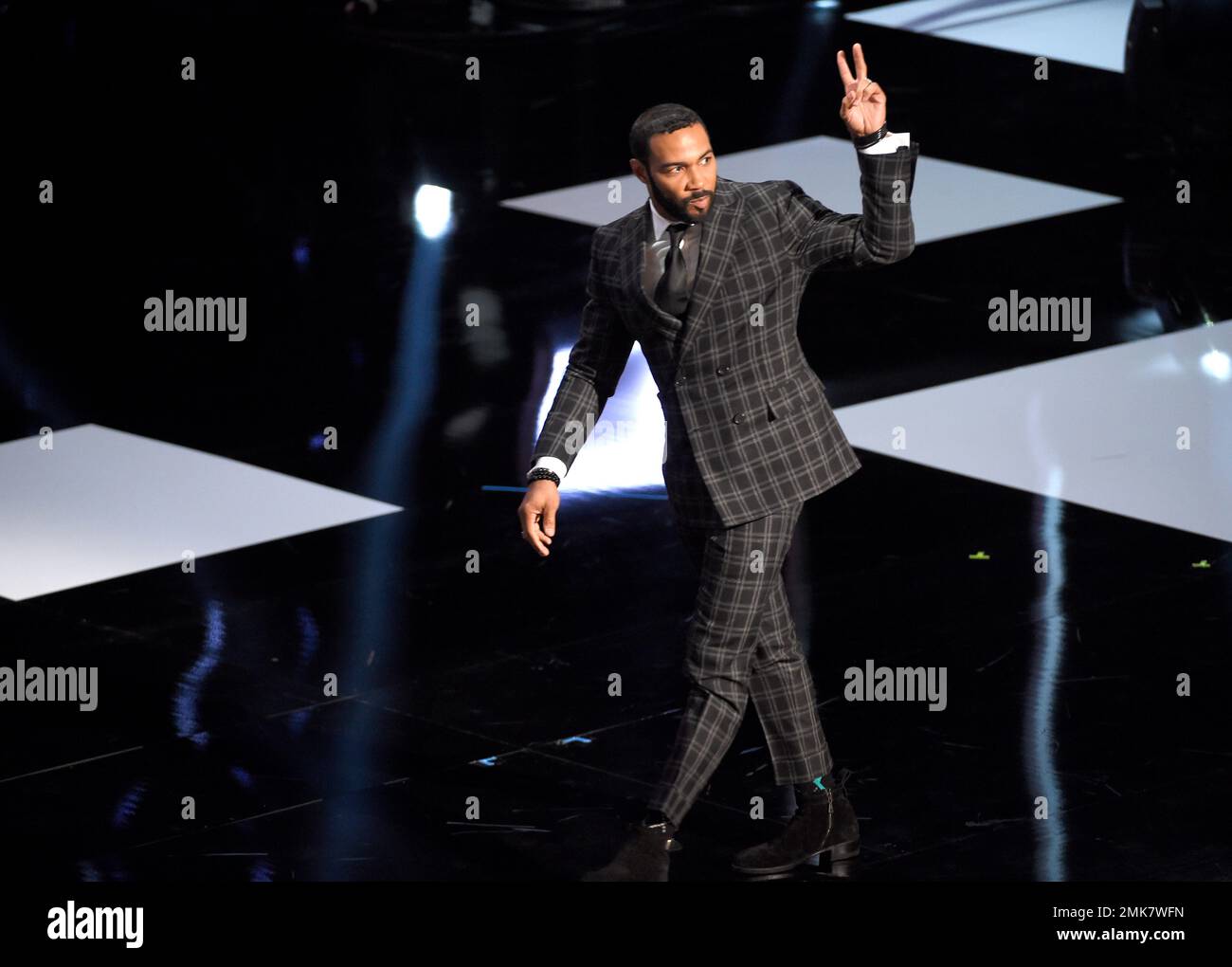 Omari Hardwick gestures as he appears on stage to accept the award for ...