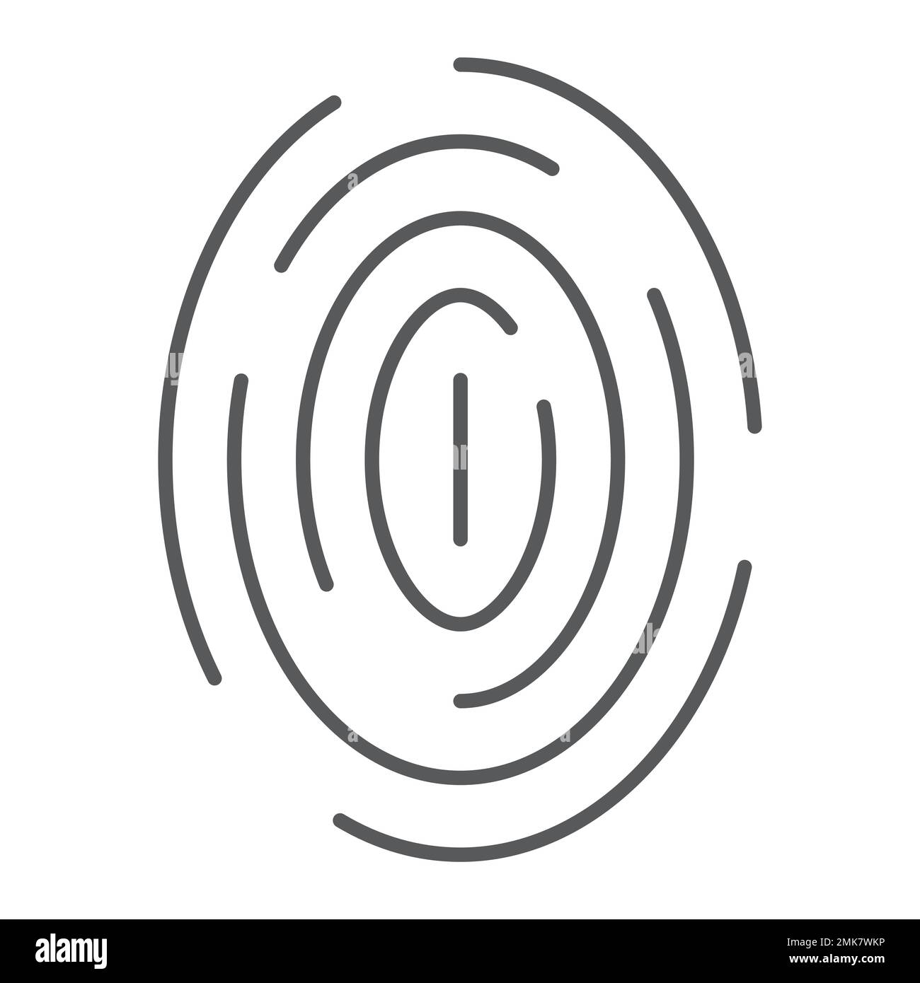 Fingerprint thin line icon, scan and thumbprint, id sign, vector ...