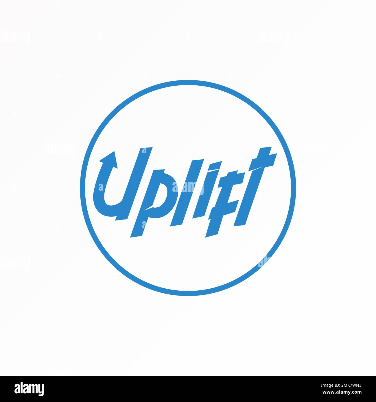 Letter or word UPLIFT writing font in circle with arrow up image ...