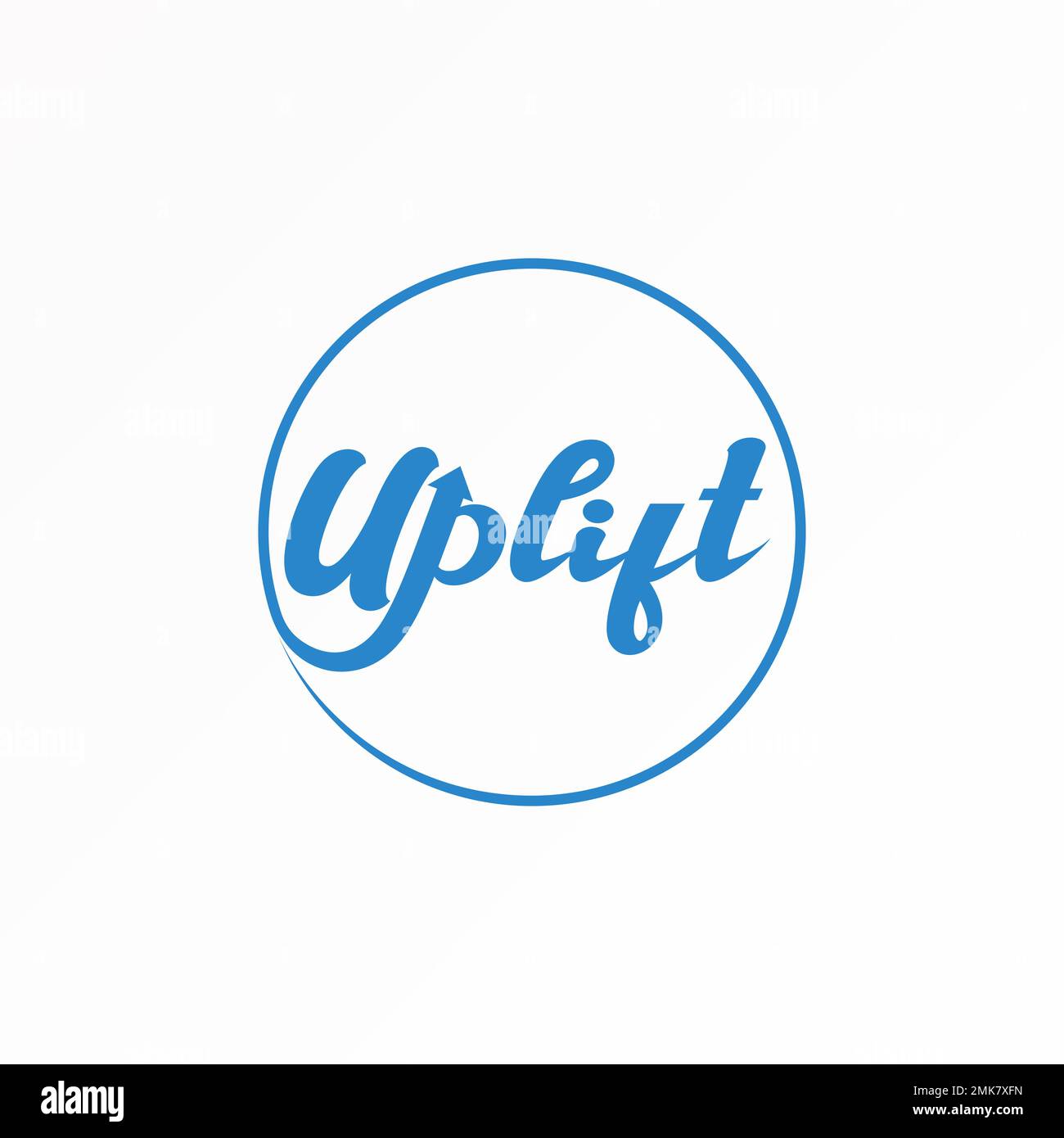 Letter or word UPLIFT writing font in circle with arrow up image ...