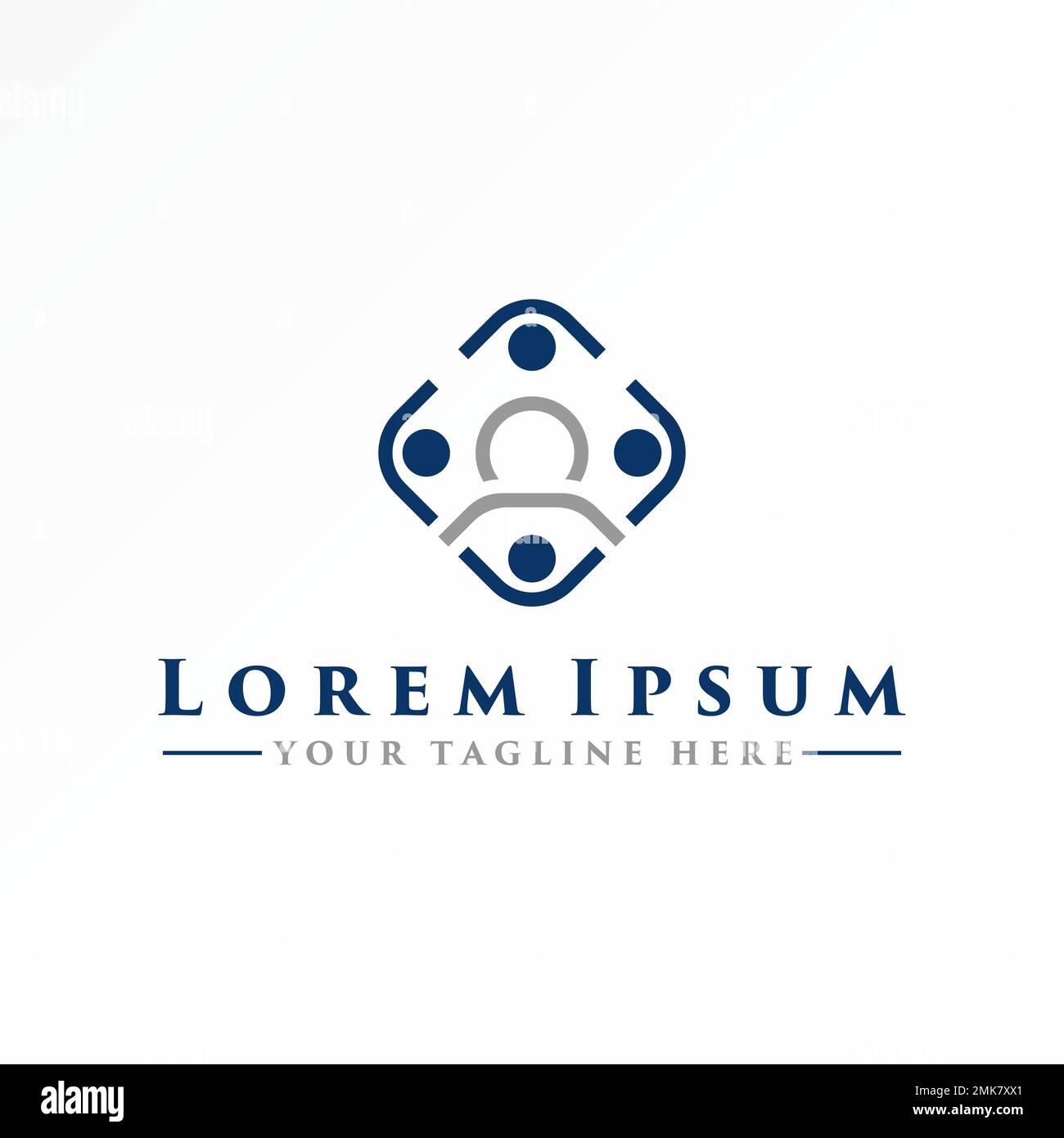 Line Rectangular with 4 people or in gathered or Meeting image graphic ...