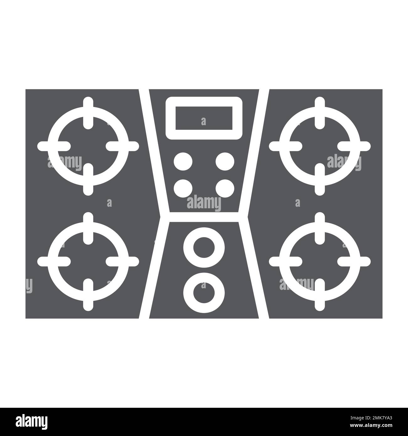 Gas stove glyph icon, kitchen and cooking, cooker sign, vector graphics ...