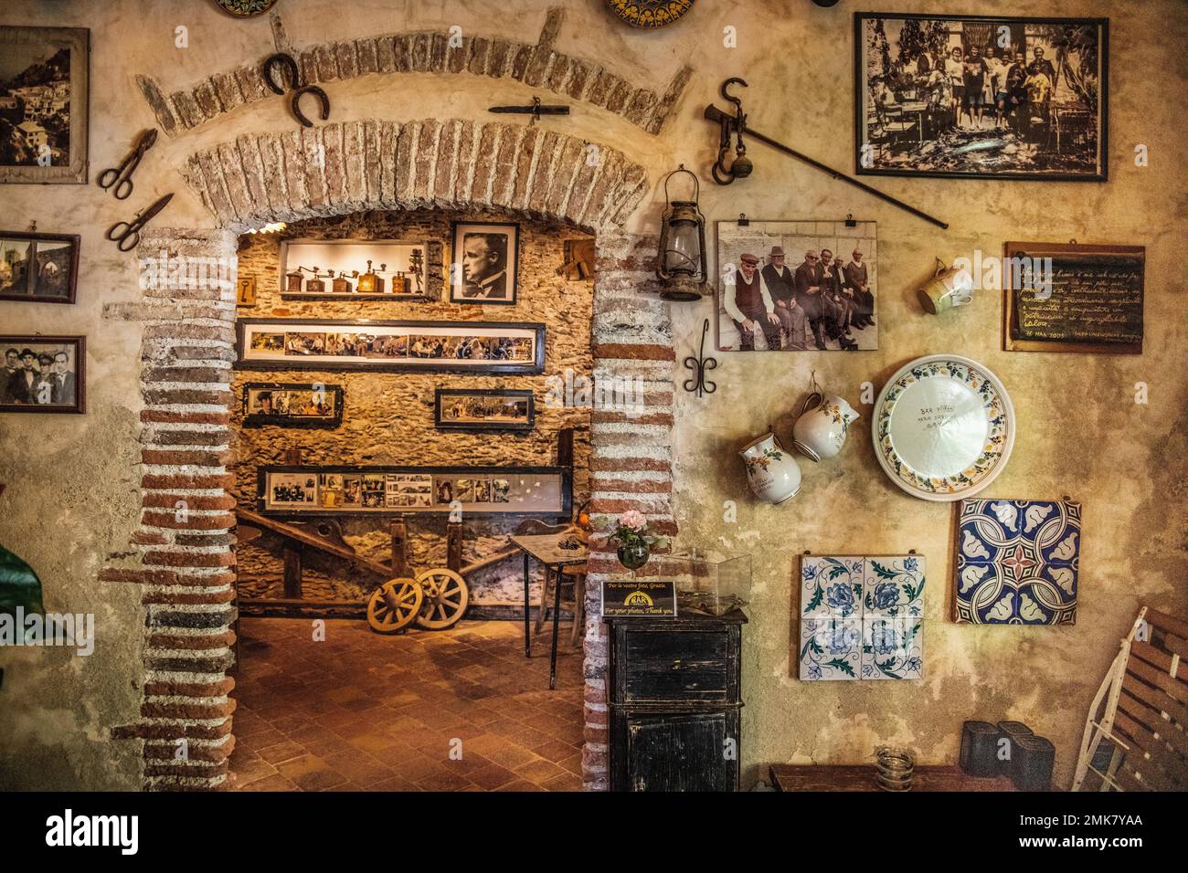 Bar Vitelli with exhibits of the film The Godfather, Savoca, famous for ...